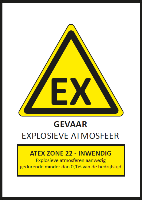 ATEX zone 22 sticker - Explosieveiligheidsadvies